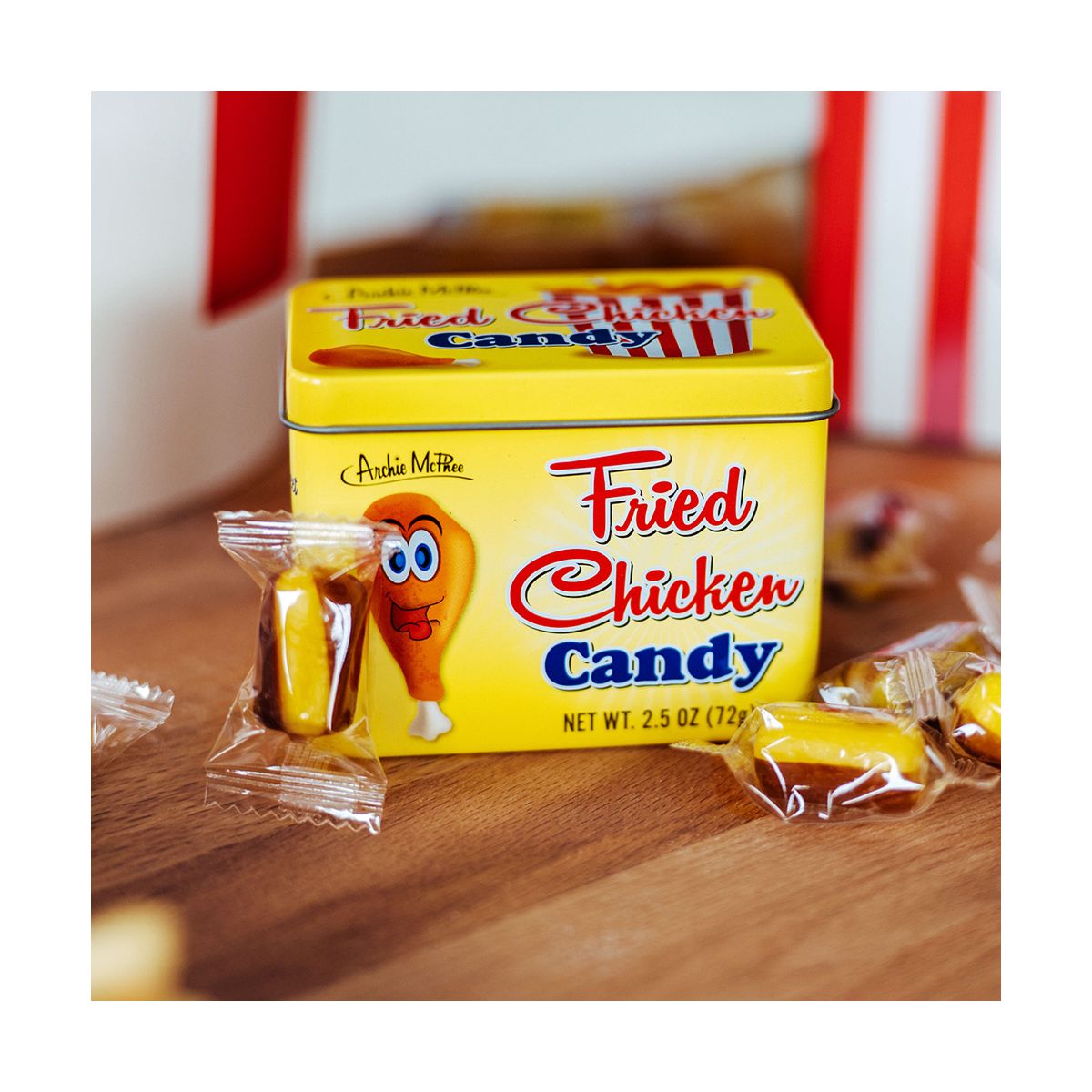 Fried Chicken Candy in a Tin