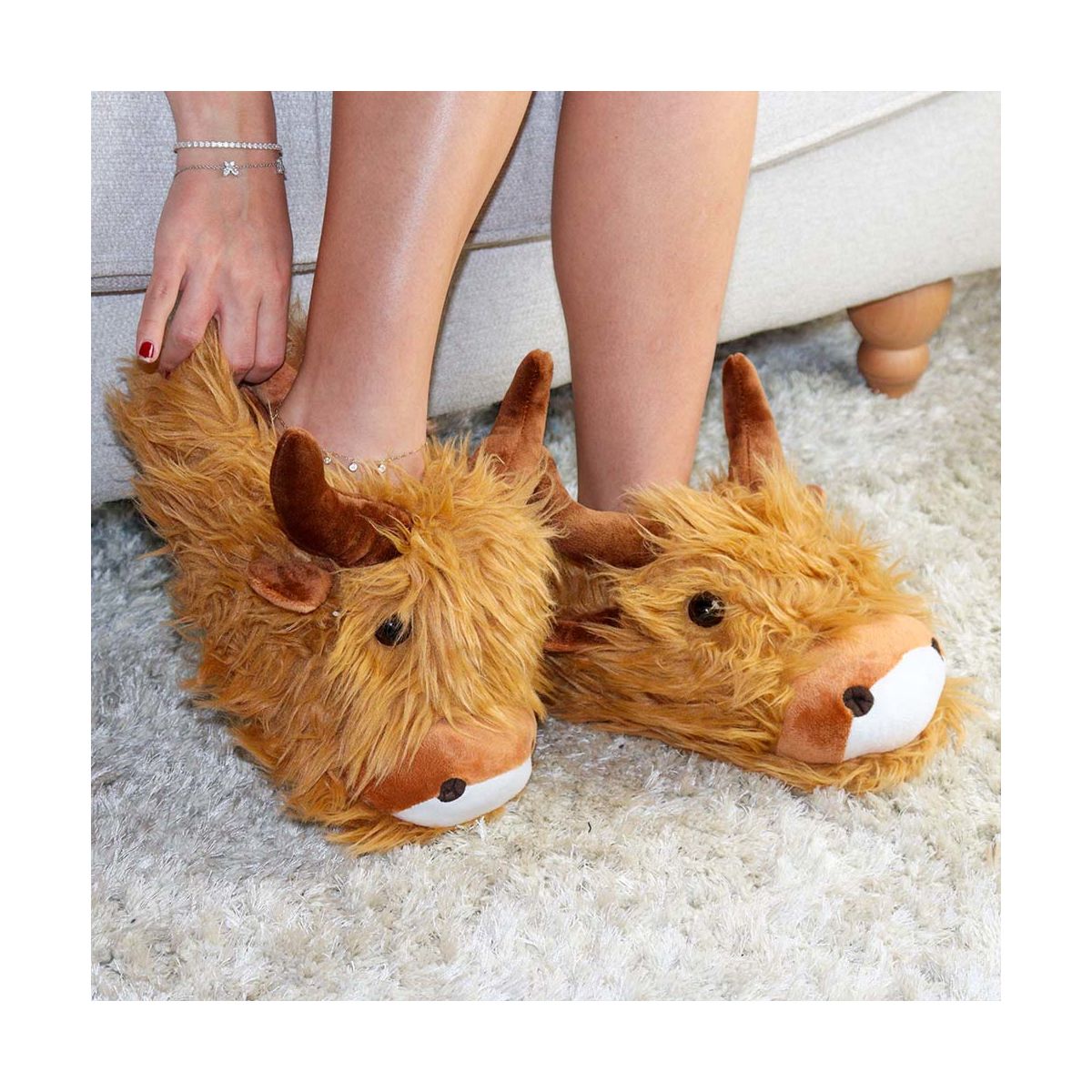 Highland Cow Fluffy Slippers