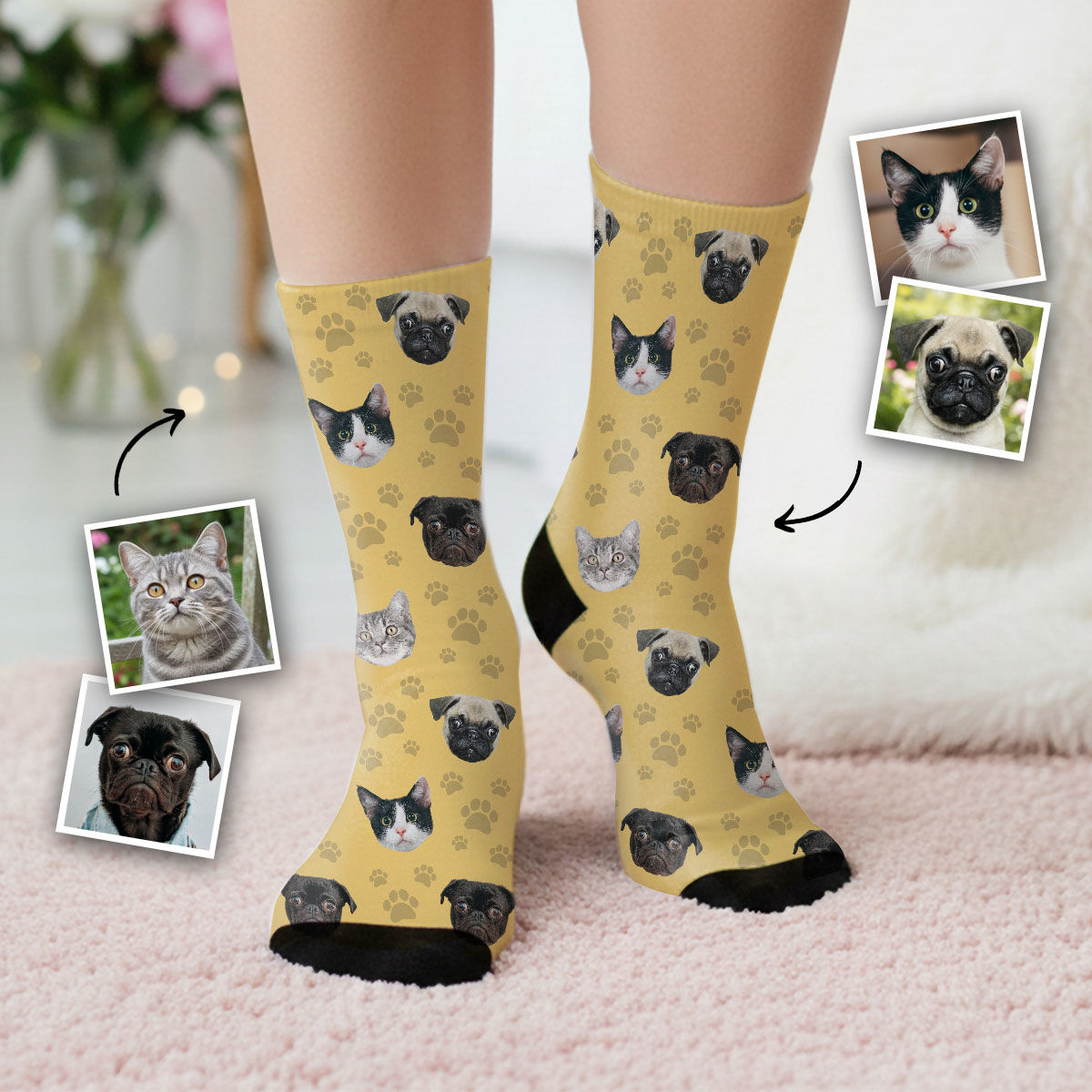cat face socks uk