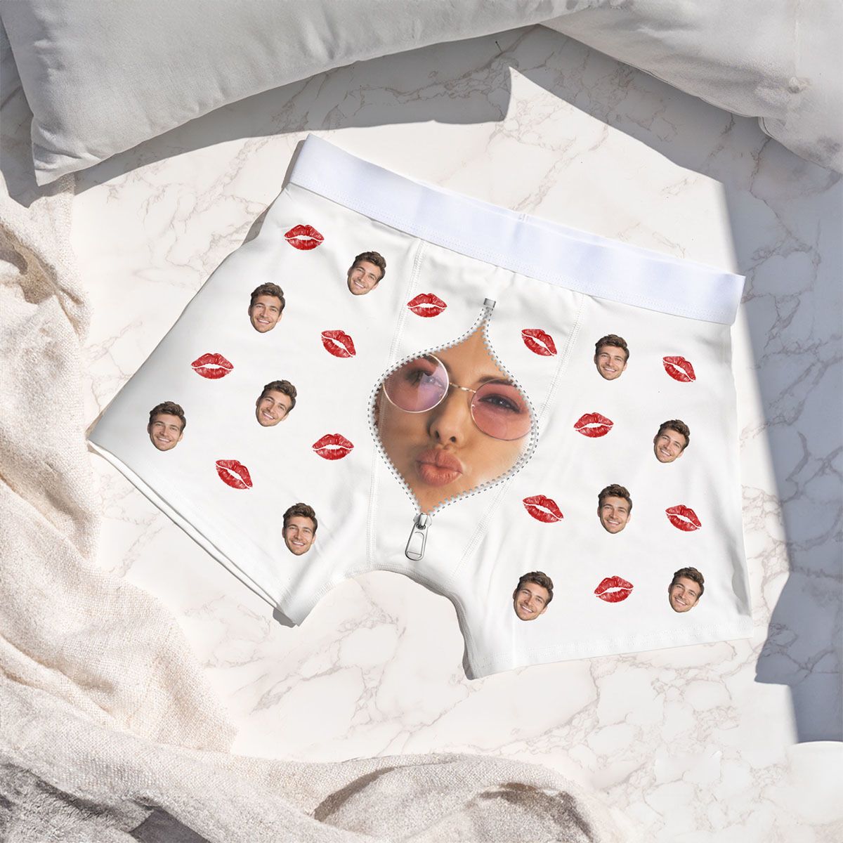 Personalised Boxer Shorts with Zipper Design