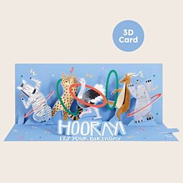 Hula Hoop Greeting Card 3D Layered