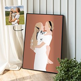 Custom illustrated couple poster